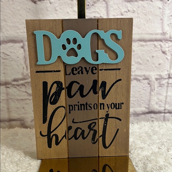 Dog | Decorative Wooden Dog Sign With Blue Accent | Poshmark